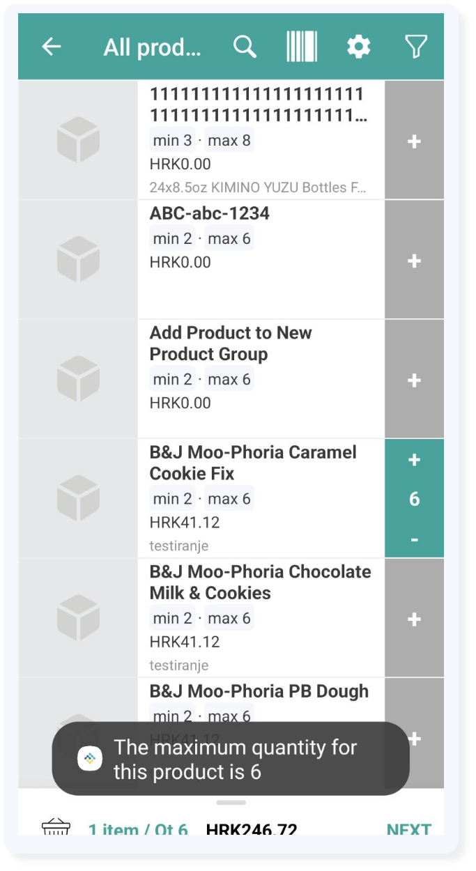 MIN & MAX product quantities on Pricelist – Repsly Knowledge Base