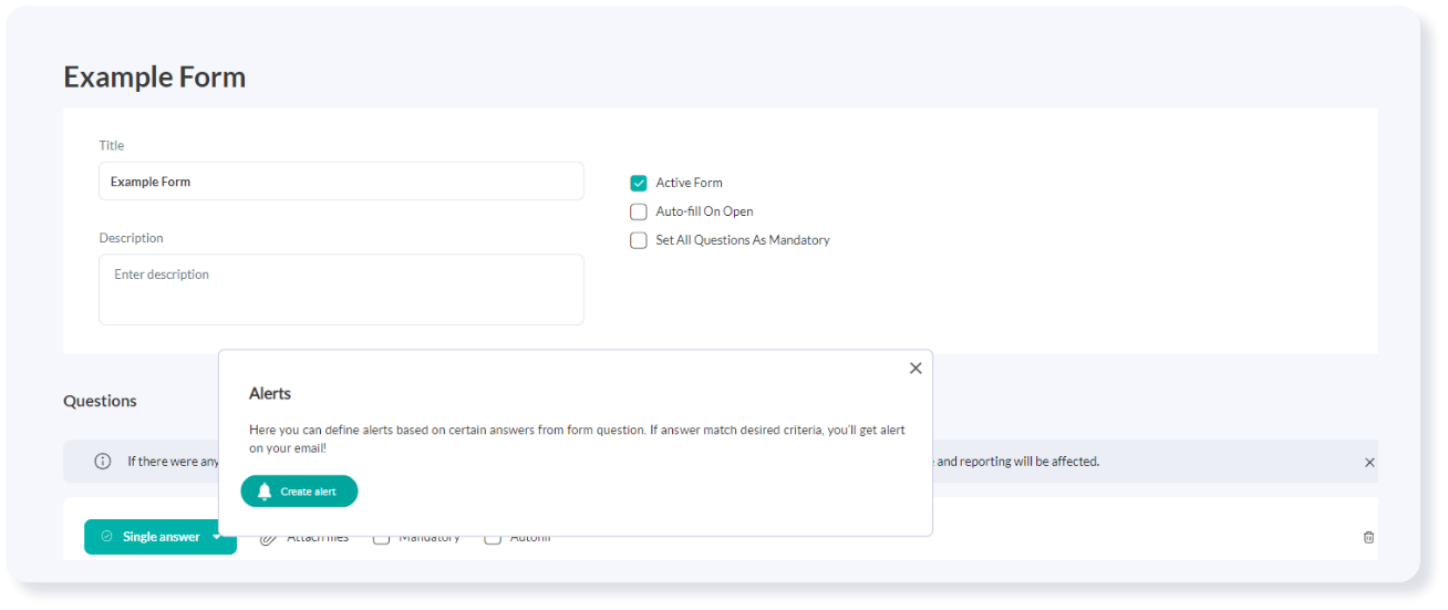 How to add Alerts to forms – Repsly Knowledge Base