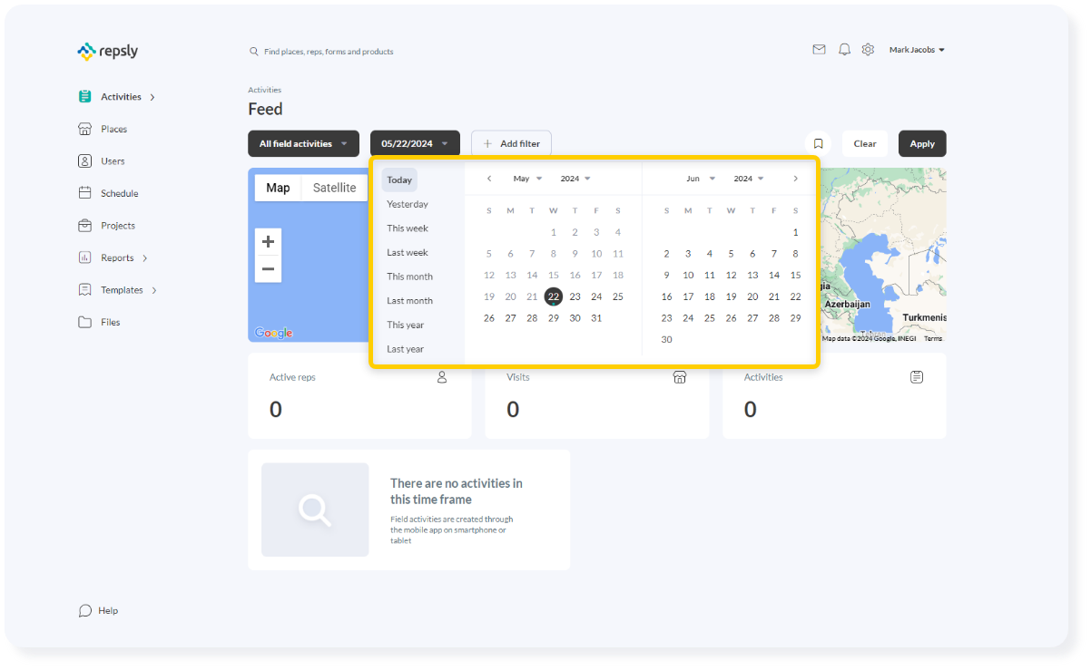 How to export your Place visit report – Repsly Knowledge Base
