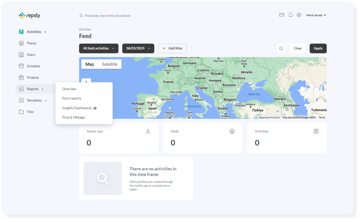 Introduction to the Reports tab – Repsly Knowledge Base