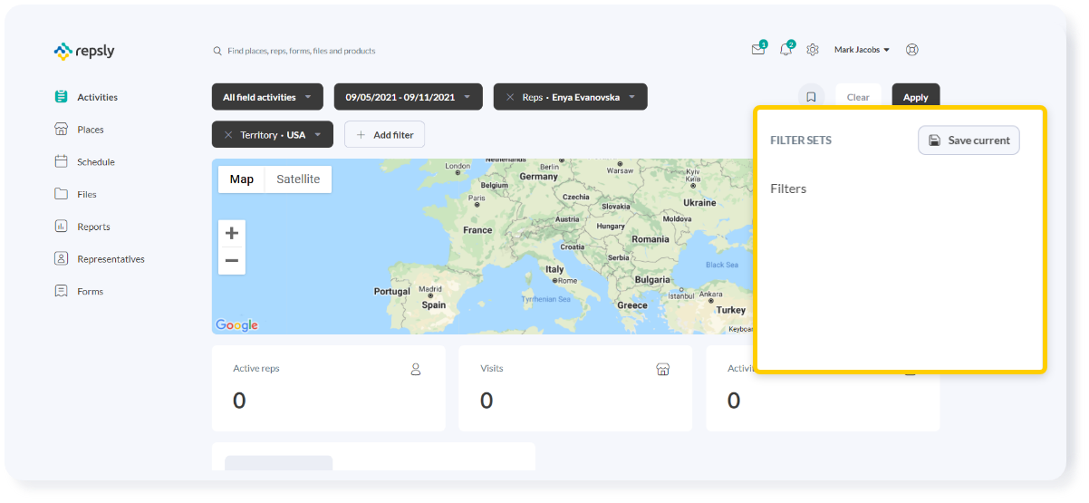 How To Save Filters Repsly Knowledge Base