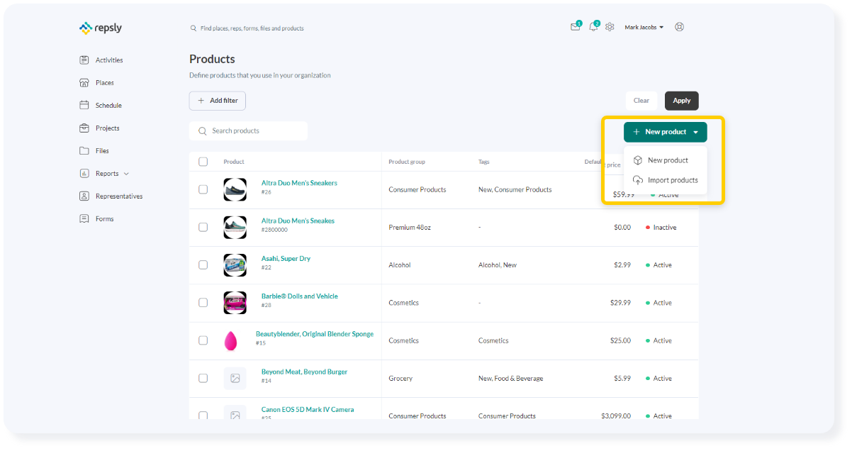 How to add products into Repsly – Repsly Knowledge Base